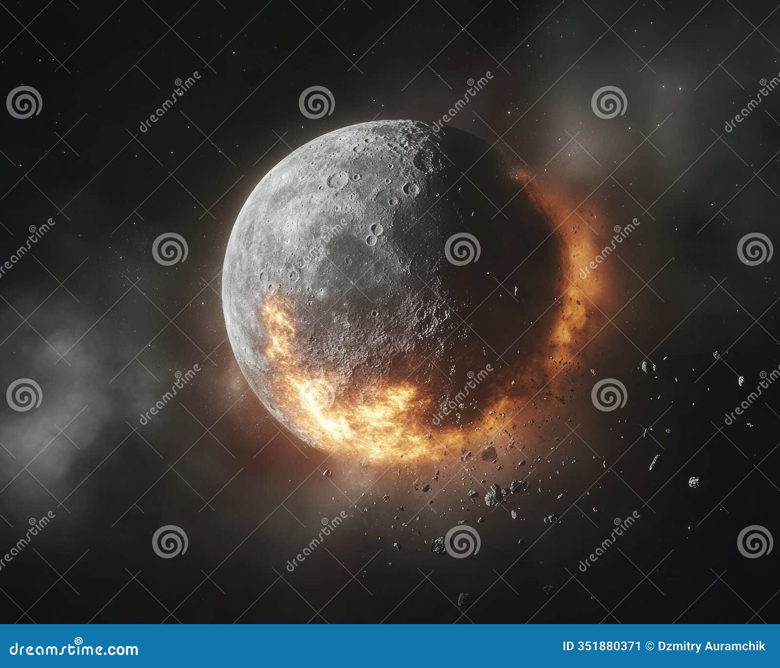 The Moon is Shattering in Its Cosmic Trajectory while the Planet ...