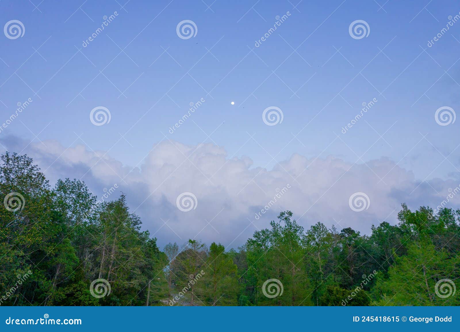 The Moon Shines Bright at Dusk in Daphne, Alabama Stock Image - Image ...
