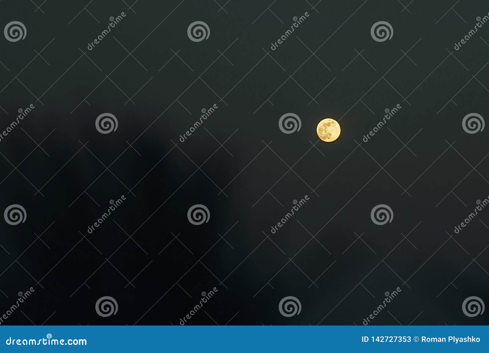 The Moon Shines Brightly Overnight Stock Image - Image of light, night ...