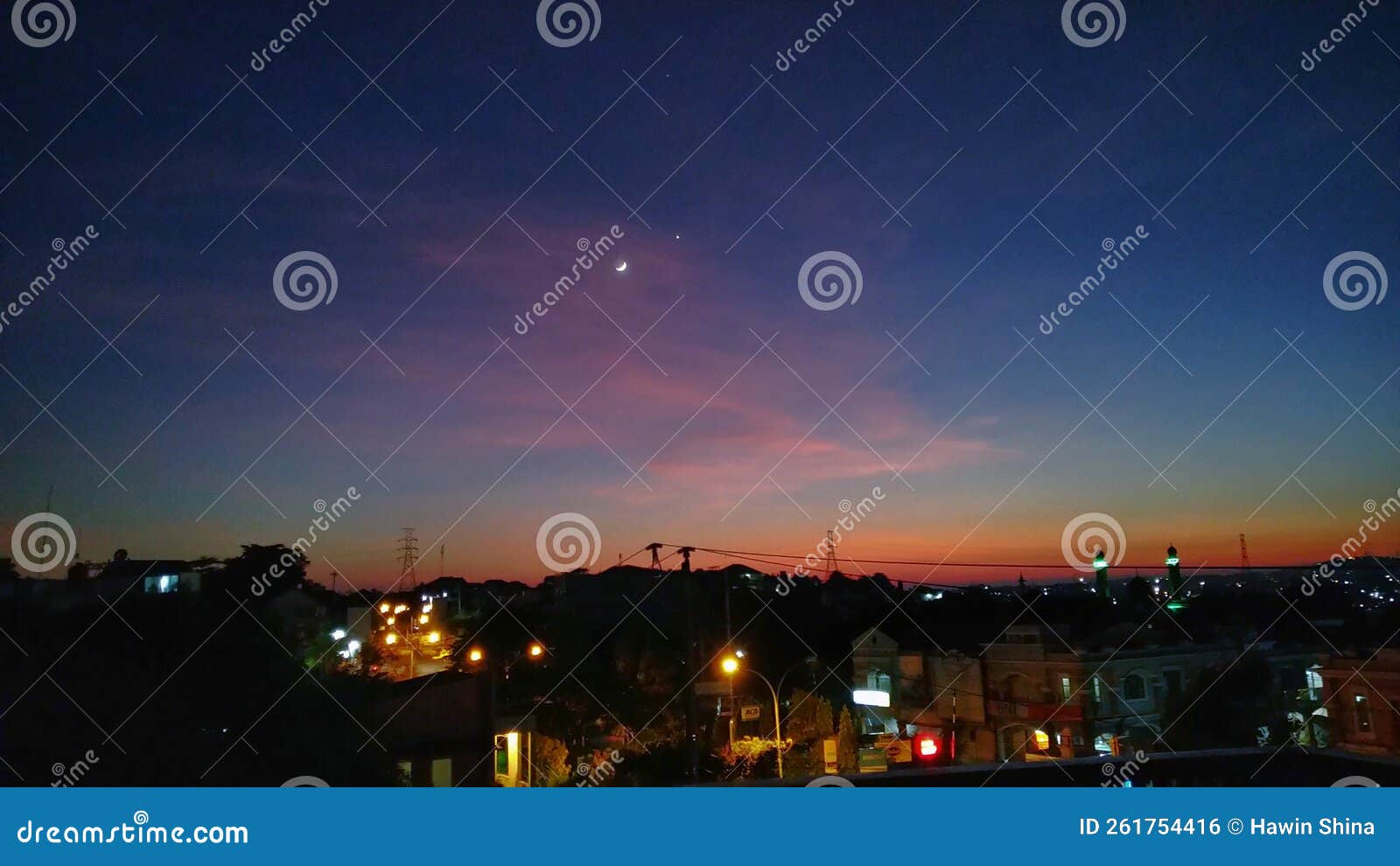 The Moon Shining in the Calm Sky Stock Photo - Image of afterglow ...
