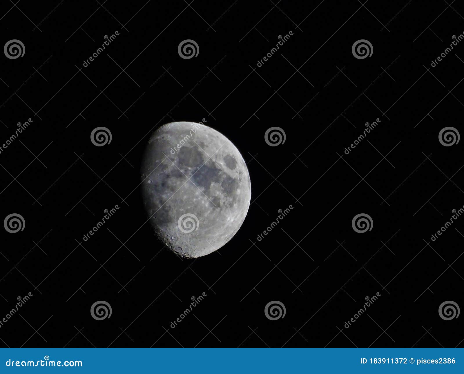 Moon Shining Pale Light in the Night Sky Stock Photo - Image of ...
