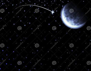Moon Shooting Star Night Sky Stock Illustration - Illustration of clip ...