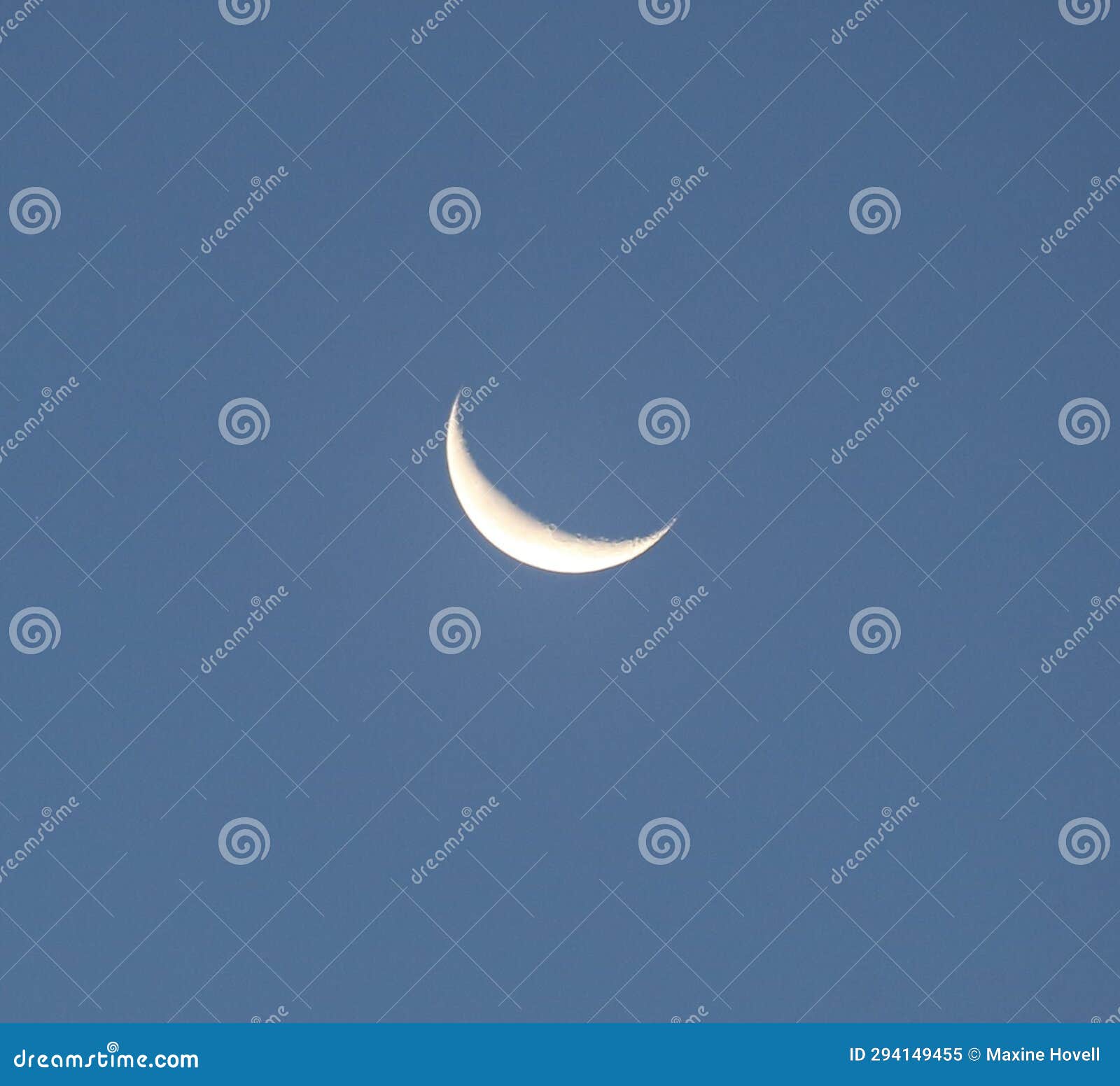 New Moon Sickle Crescent Lunar Cycle Shining Glowing In Black Night Sky ...