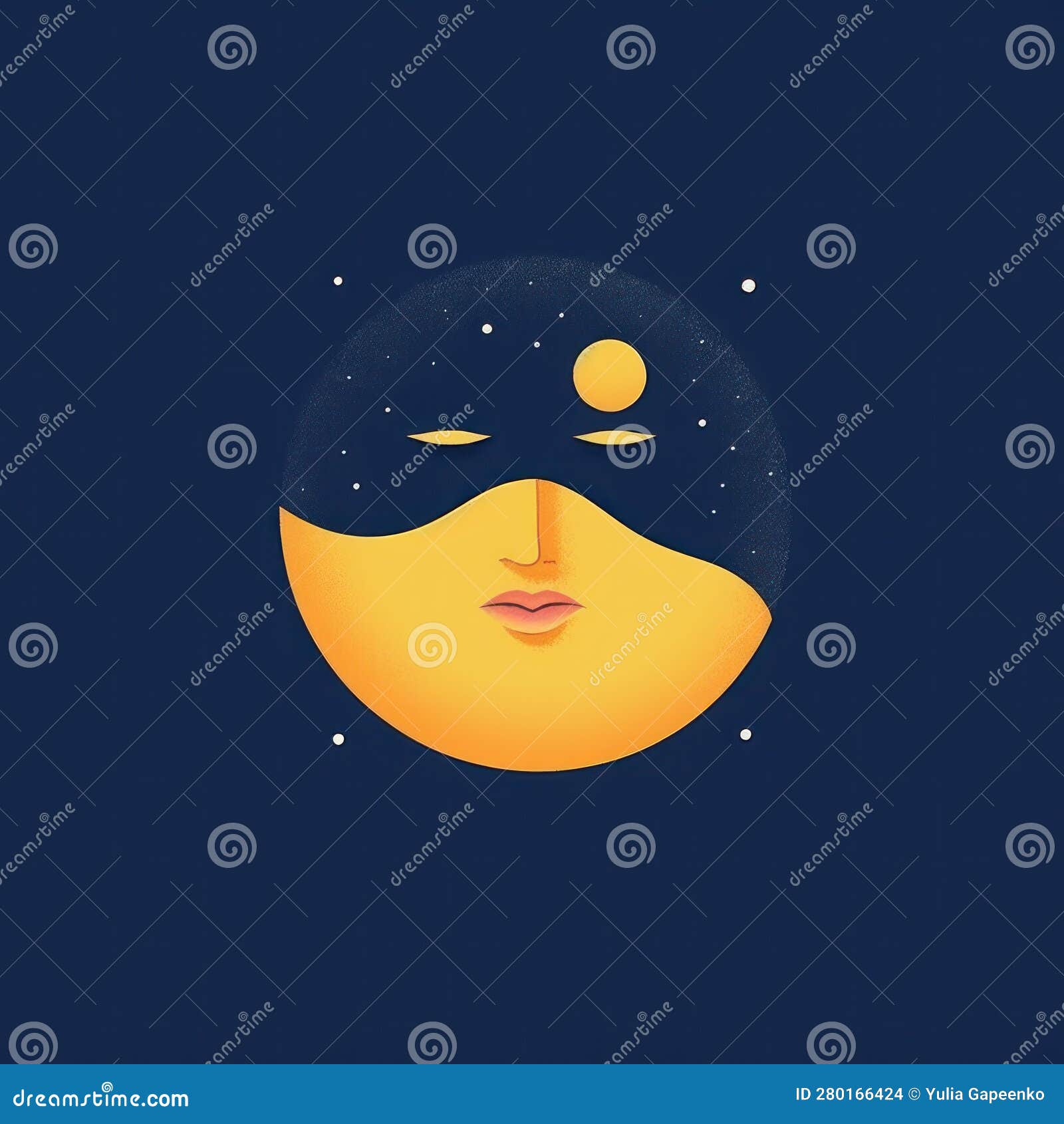 Moon Simple Illustration. Illustration AI Generative Stock Illustration ...