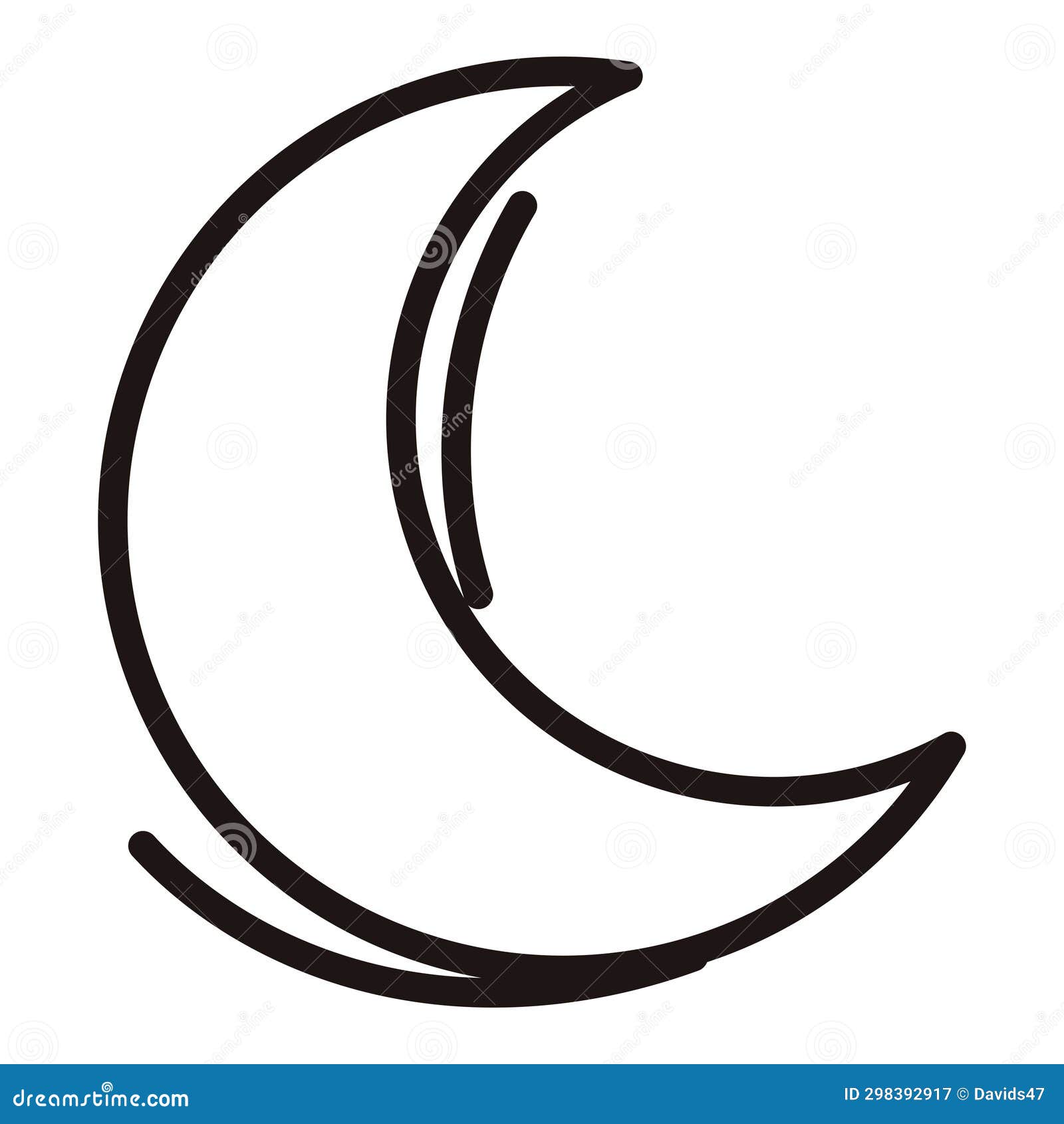 Moon sketch icon Vector stock vector. Illustration of drawn - 298392917