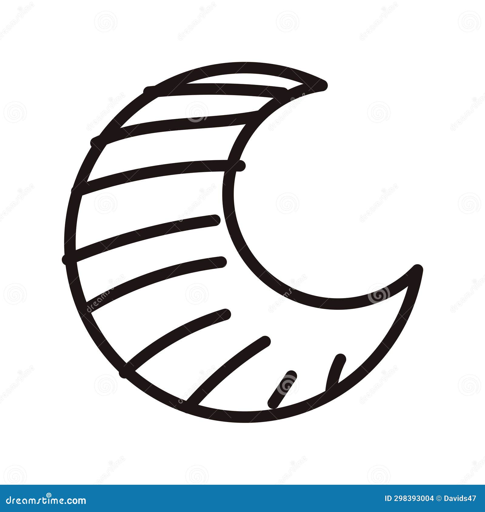 Moon sketch icon Vector stock vector. Illustration of isolated - 298393004