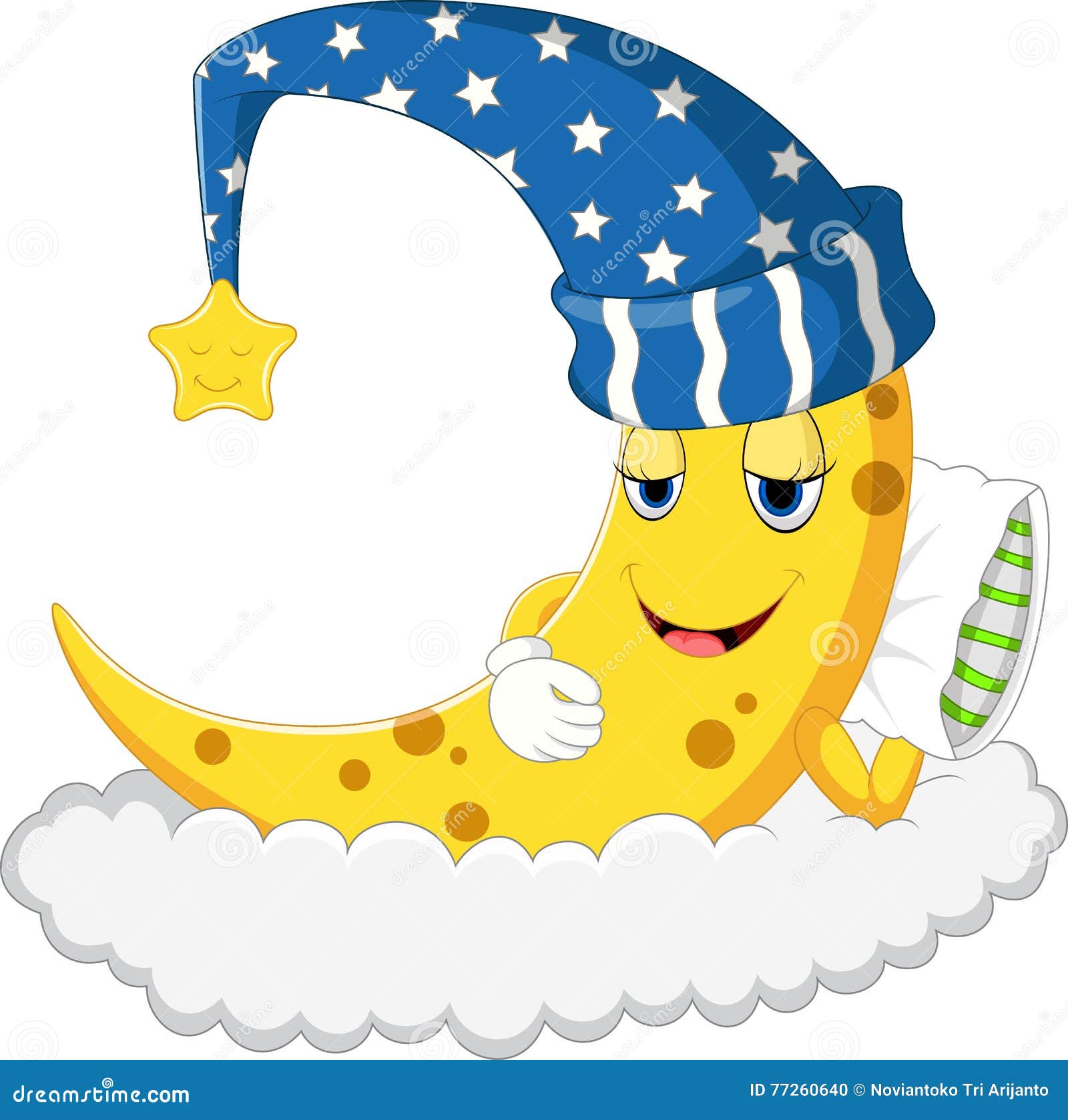 The moon sleep stock vector. Illustration of night, space - 77260640