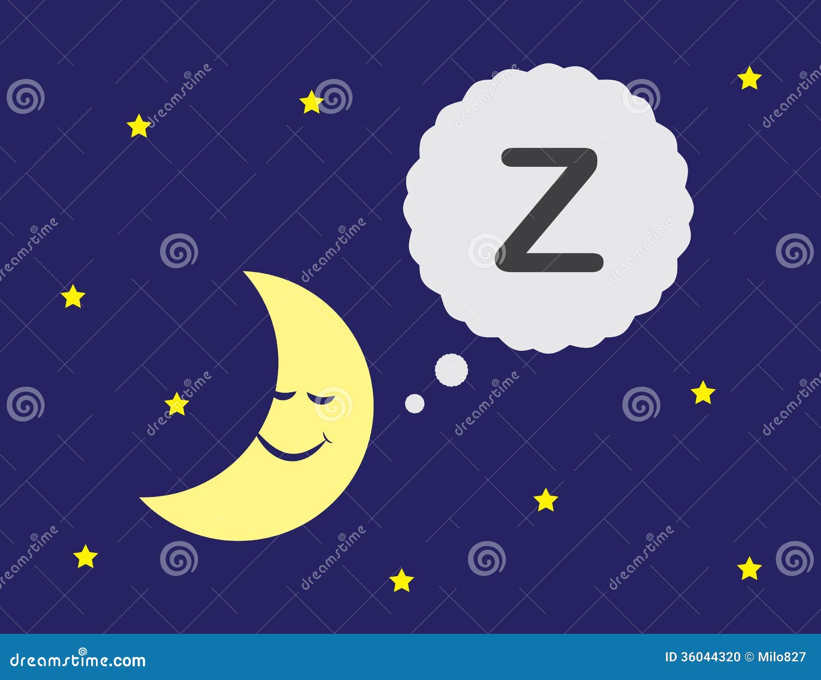Moon Sleeping stock vector. Illustration of evening, vector - 36044320