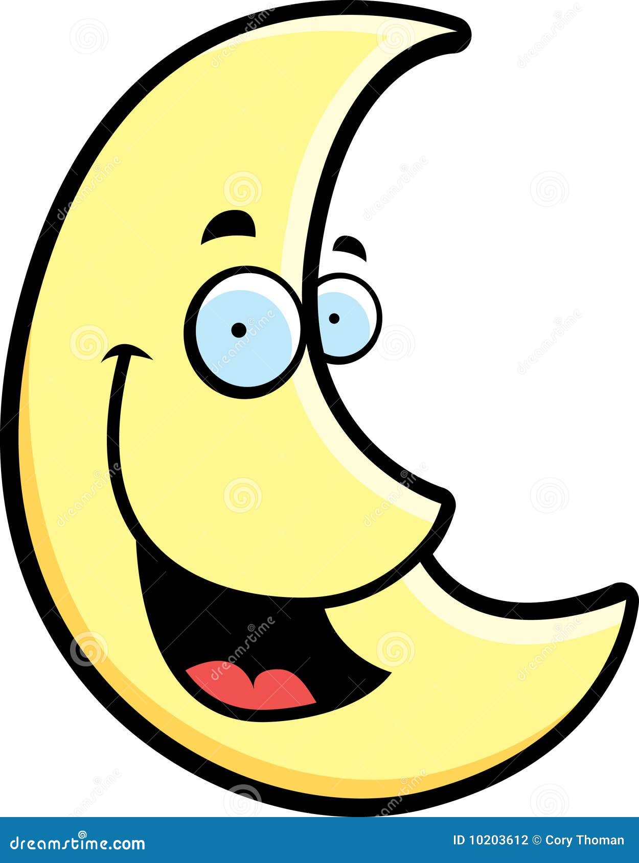 Moon Smiling stock vector. Illustration of yellow, moon - 10203612