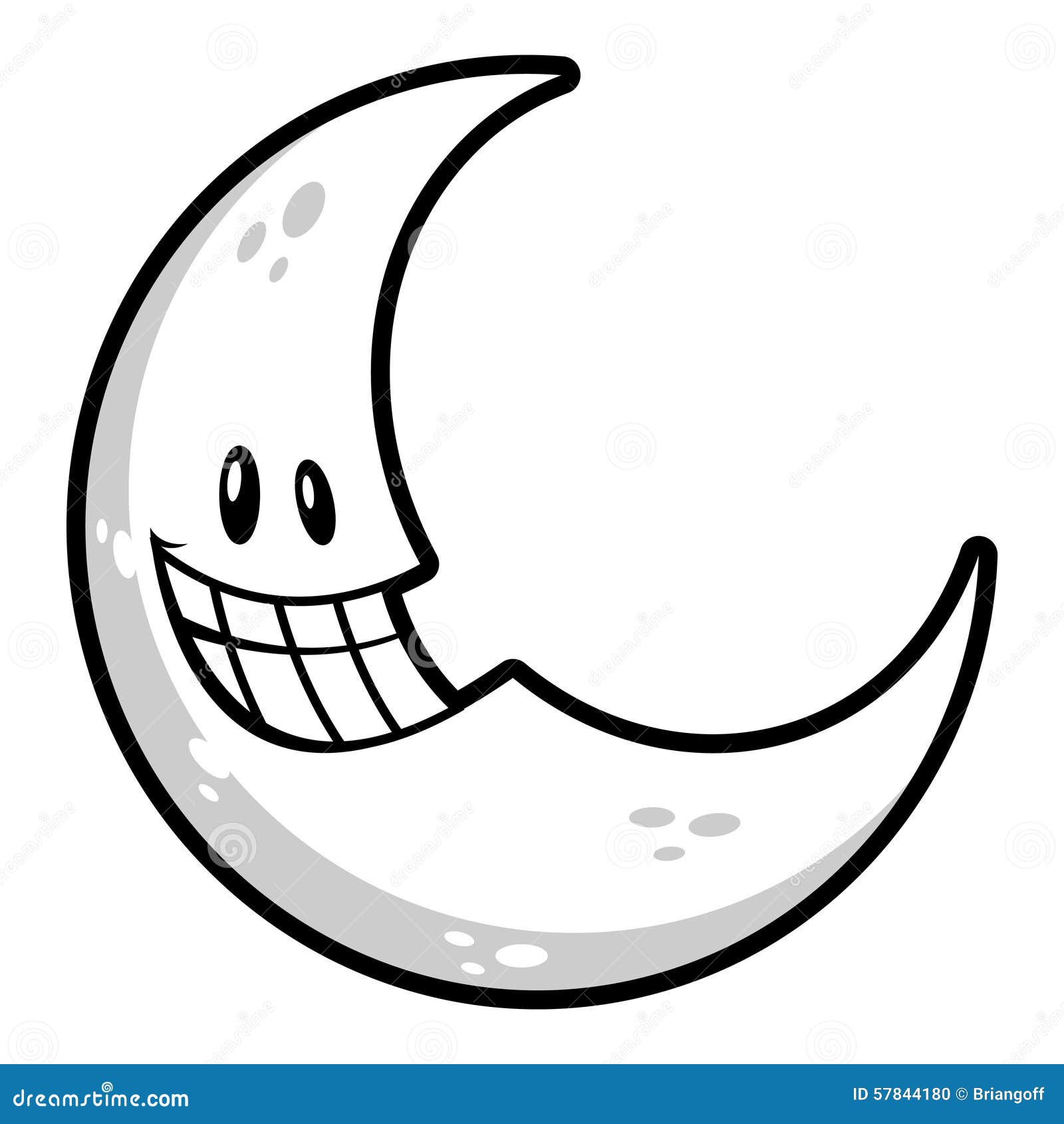 Moon Smiling Cartoon stock vector. Illustration of phase - 57844180