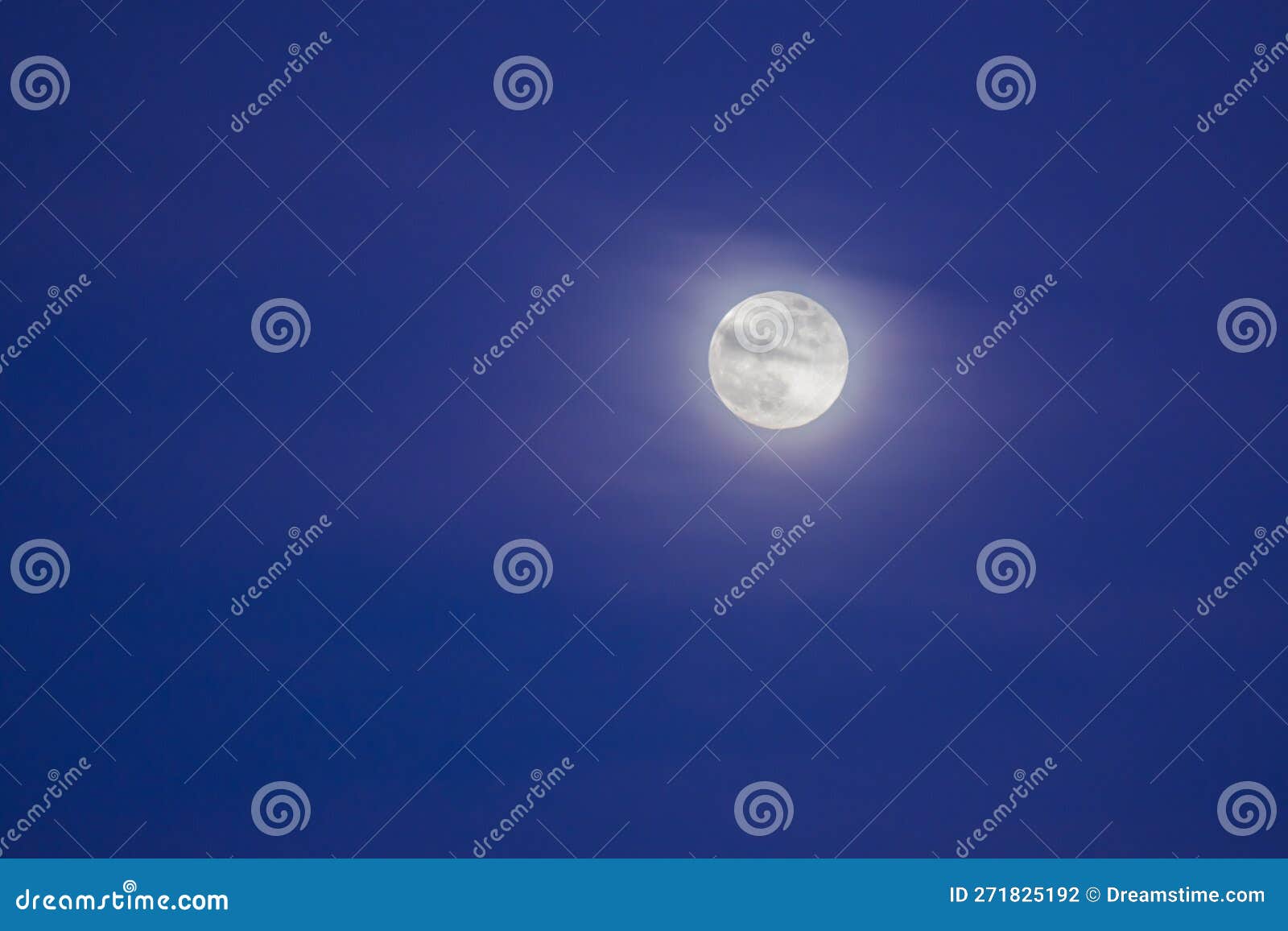 Moon with Soft Clouds on the Sky during Blue Hour Stock Photo - Image ...