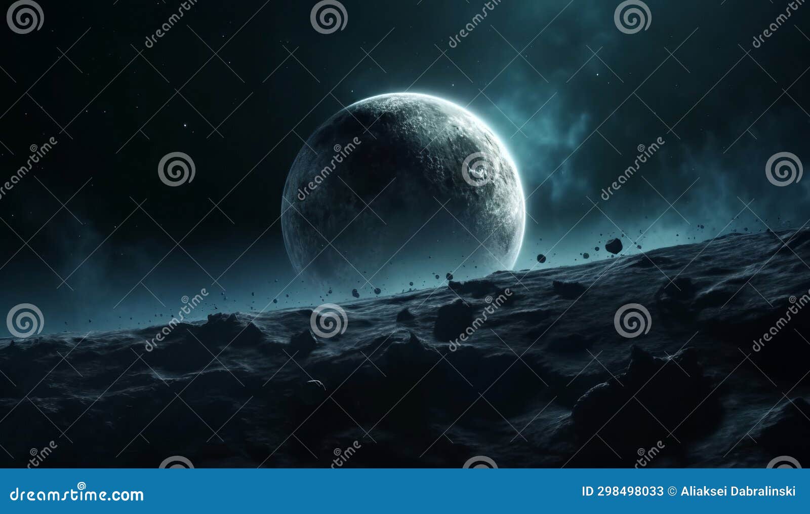 Moon in Space in the Background of the Planet Stock Illustration ...