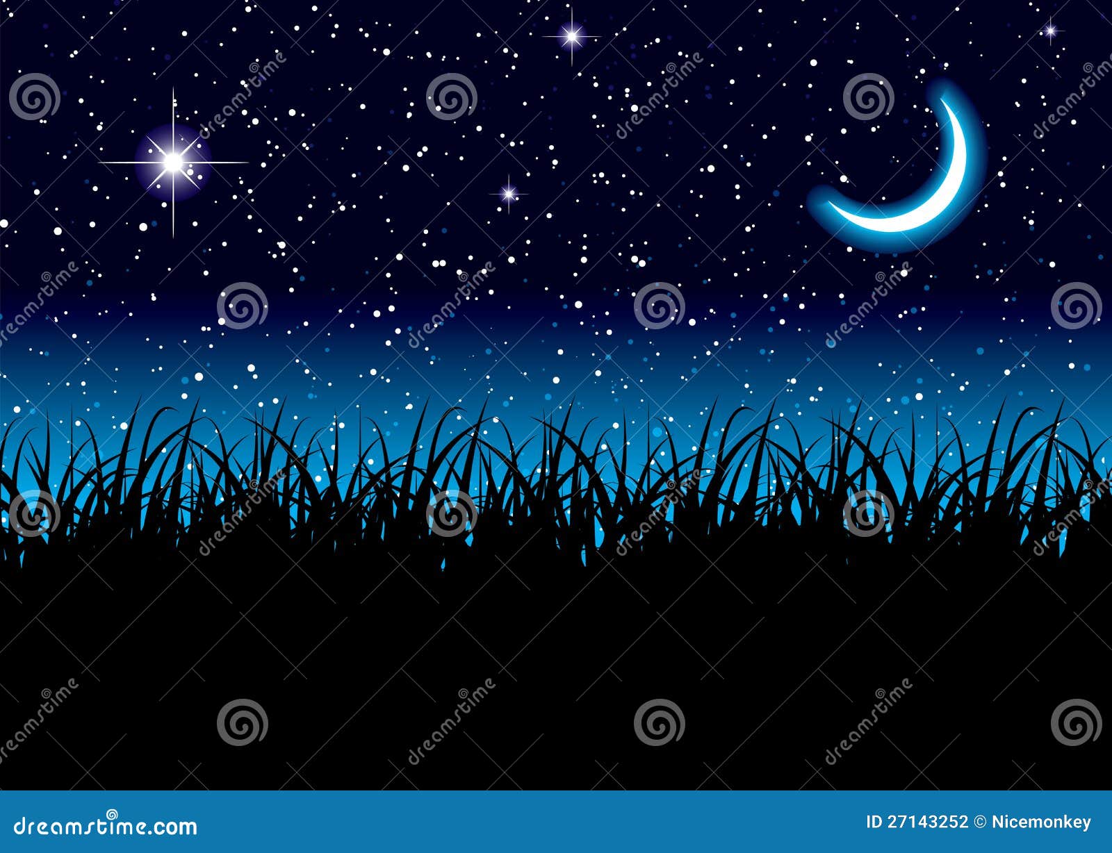 Moon space grass stock illustration. Illustration of astrology - 27143252