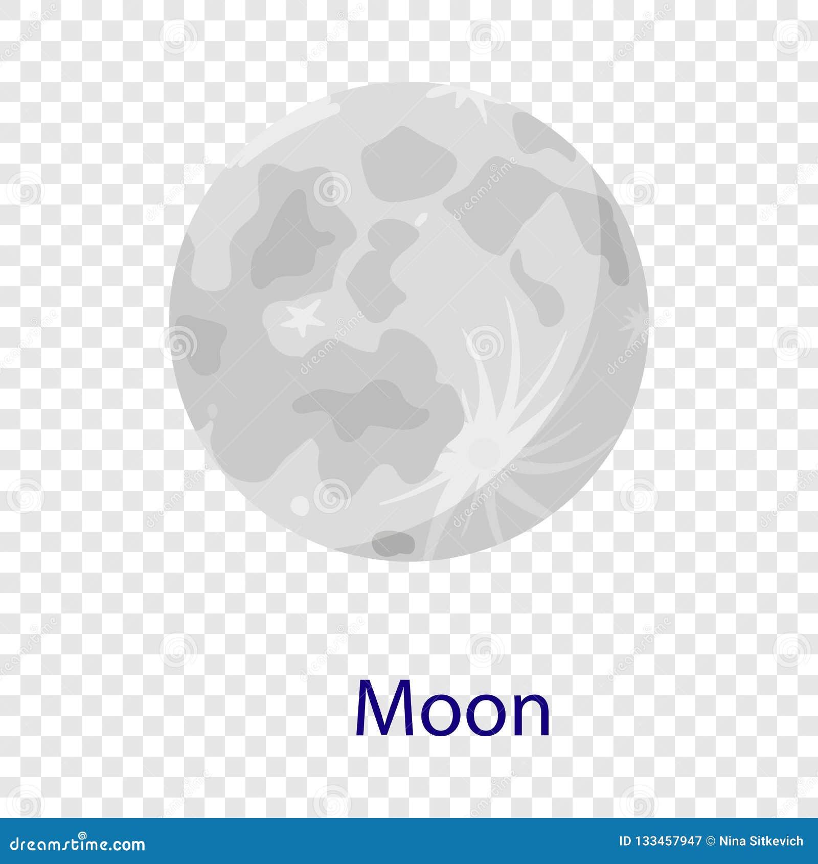 Moon Space Icon, Flat Style Stock Vector - Illustration of adventure ...