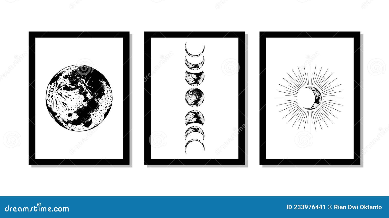 Moon Split Artwork for Wall Design Stock Vector - Illustration of ...