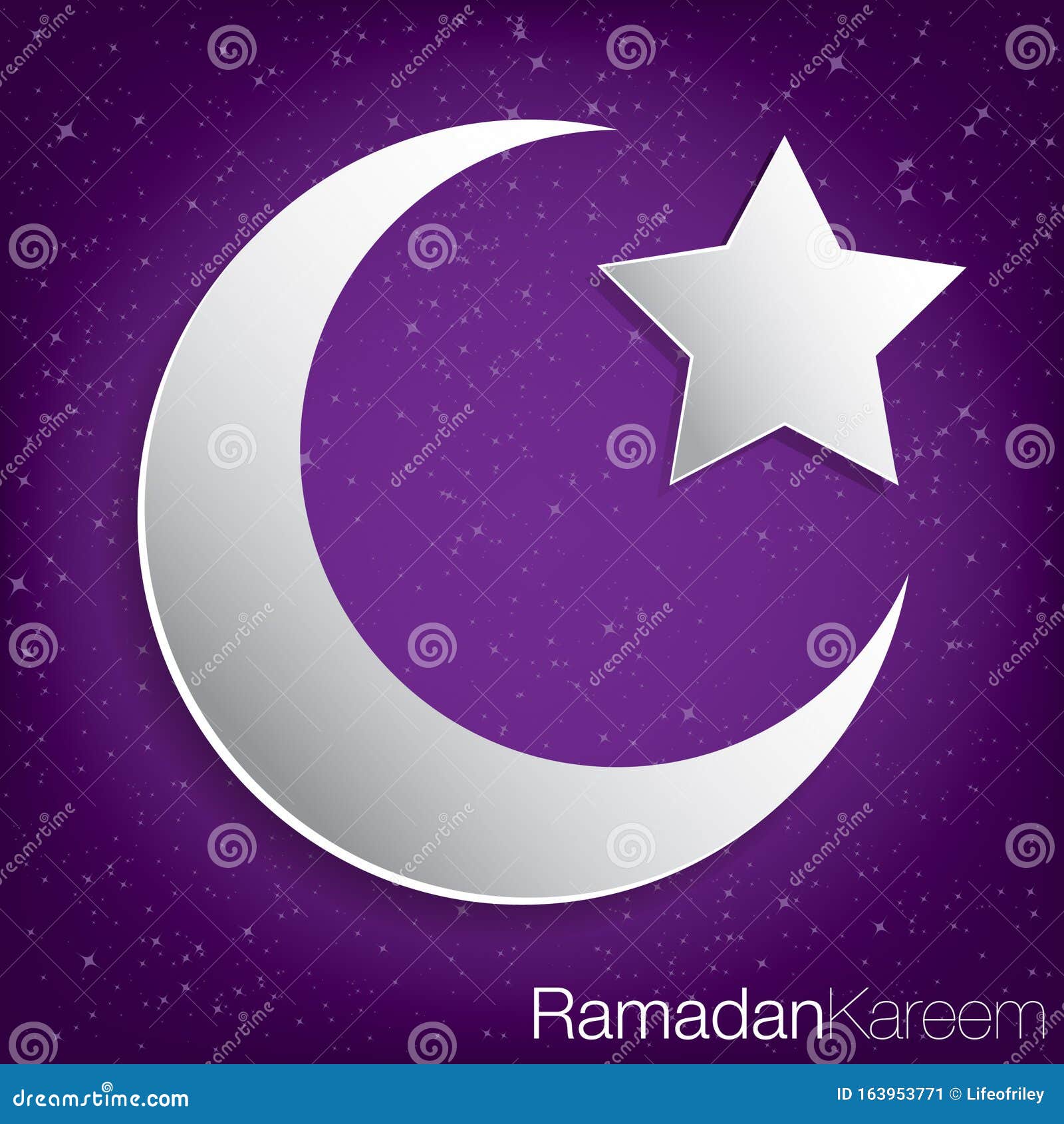 Moon and star Ramadan card stock vector. Illustration of islam - 163953771