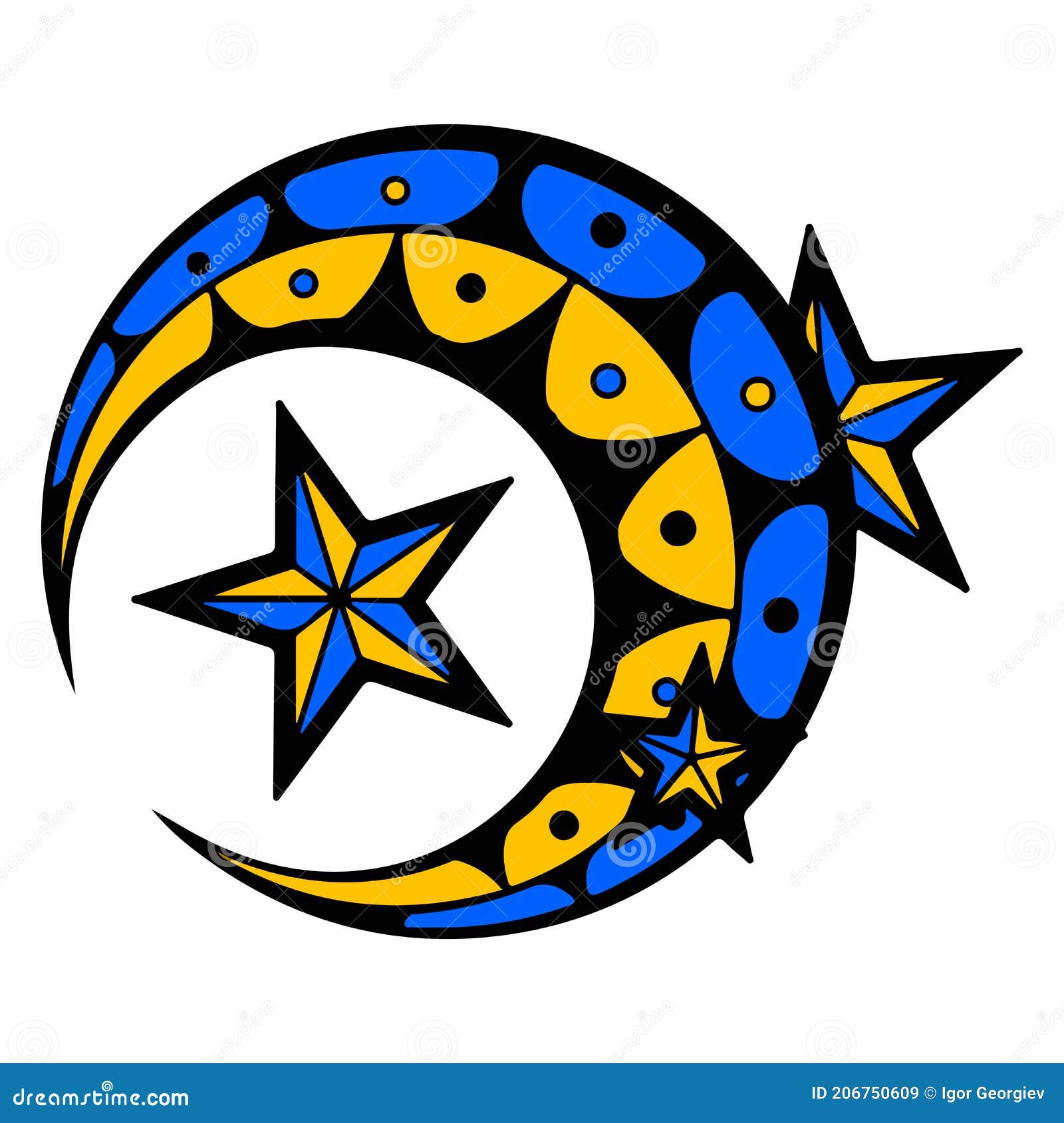 Maori Moon and Stars Tattoo Flash. Stock Vector - Illustration of ...