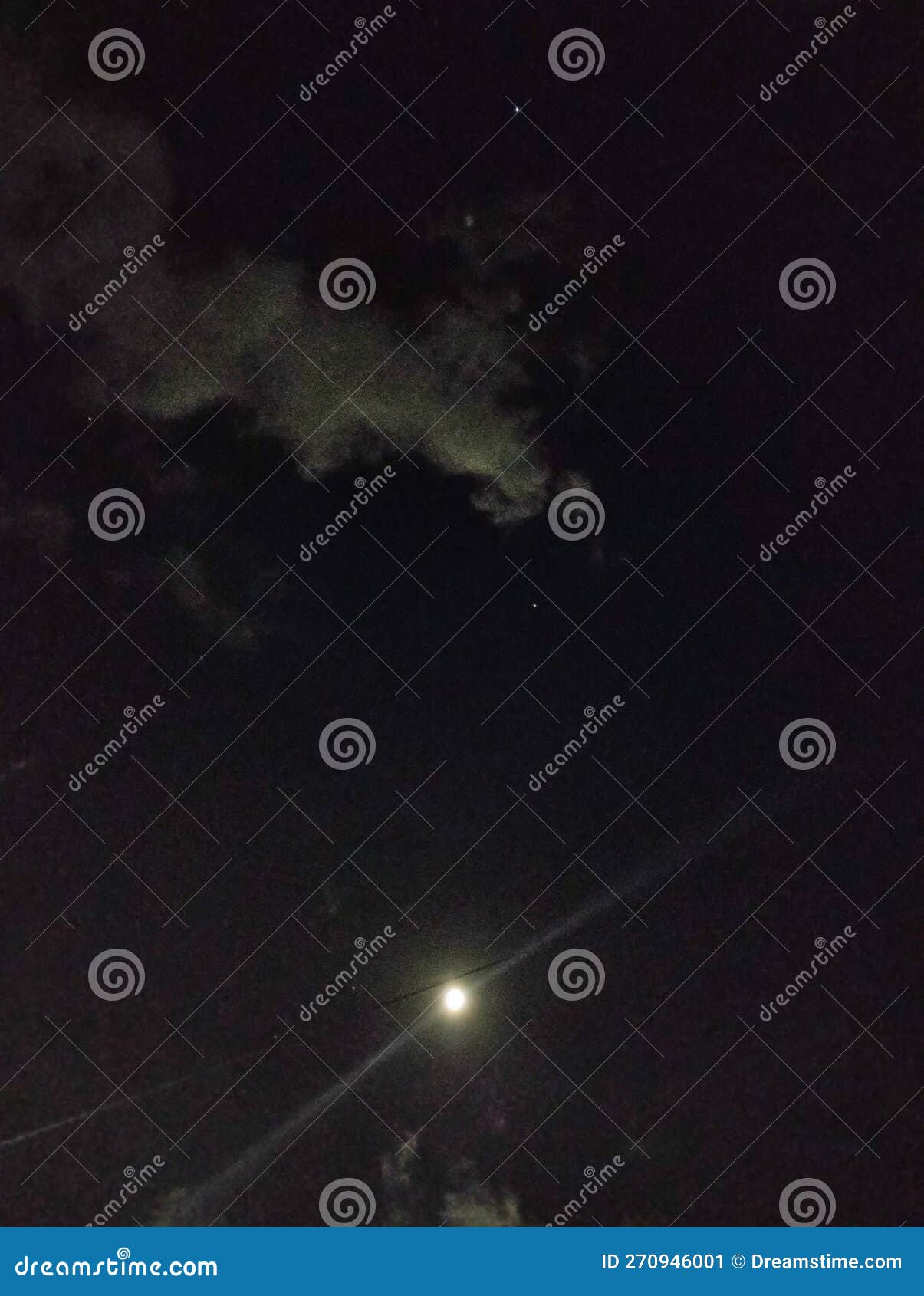 Moon, Stars and Clouds at Night Stock Image - Image of clouds, night: 270946001