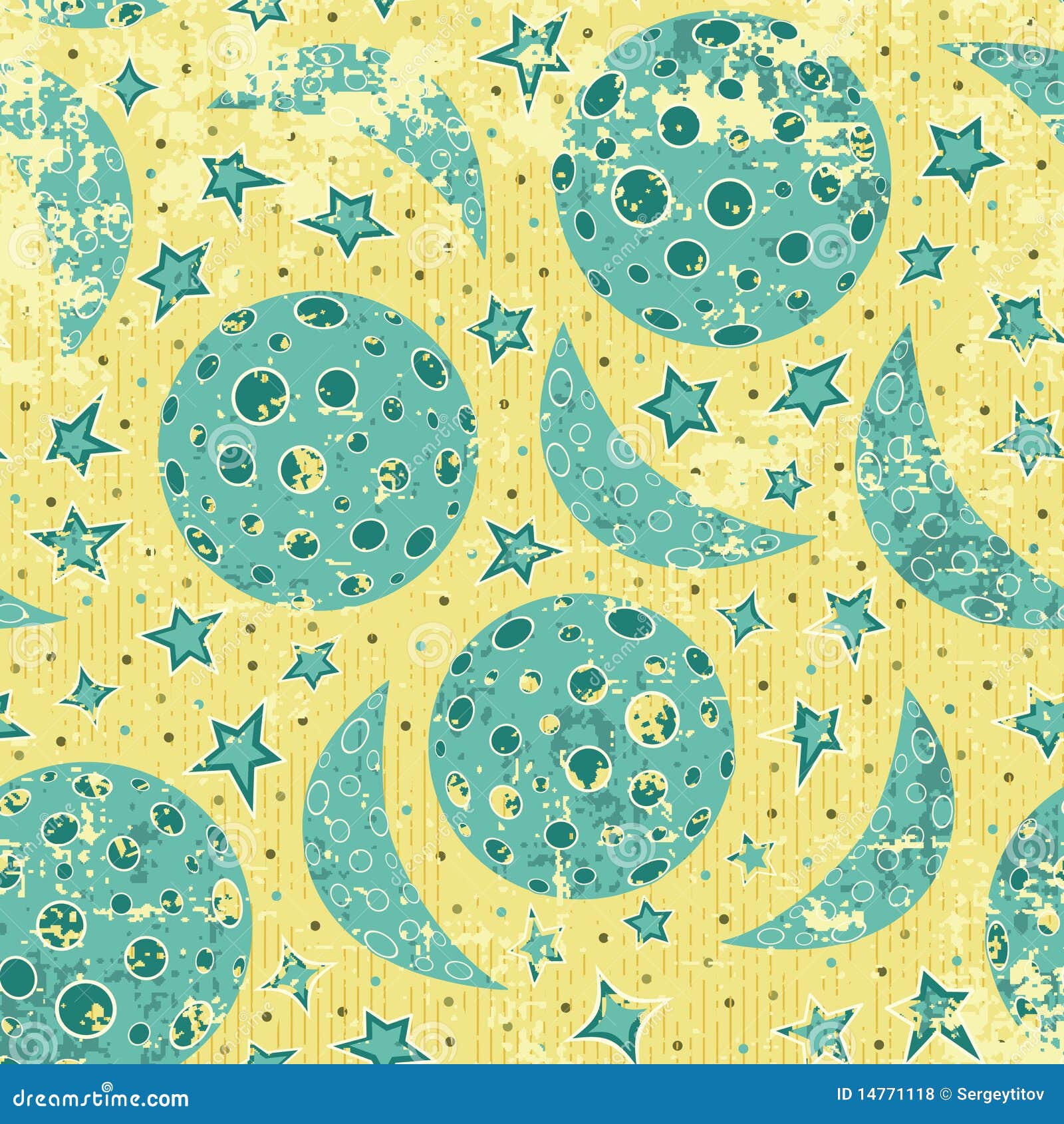 Moon and stars in grunge stock vector. Illustration of backdrop - 14771118