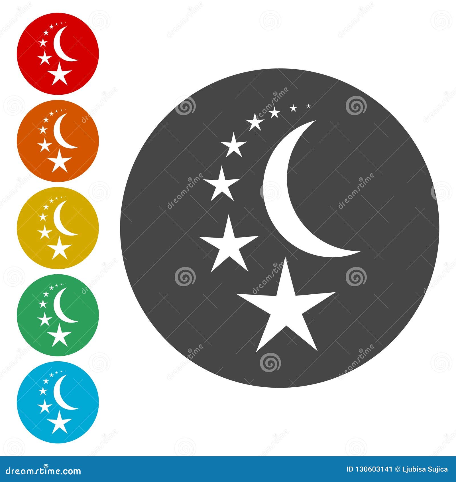 Moon and Stars Icon. Sleep Dreams Symbol Stock Vector - Illustration of ...