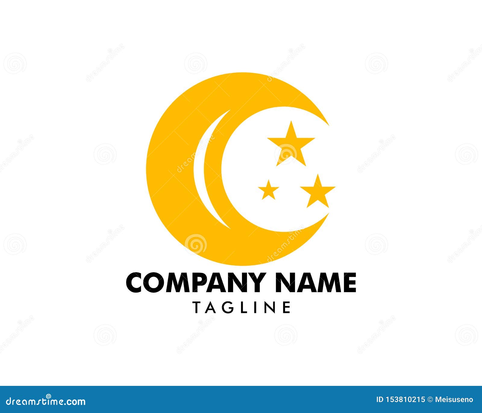 Moon with Stars Logo Design Vector Template Stock Vector - Illustration ...
