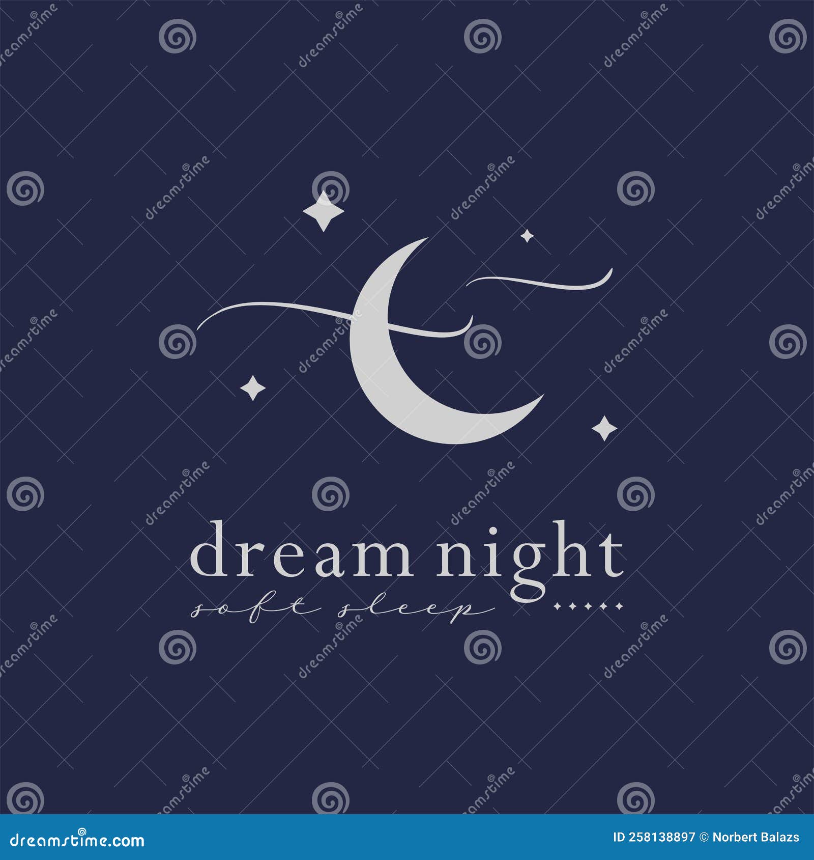 Dream Night Logo Template. Night Sky Logo Stock Vector - Illustration ...