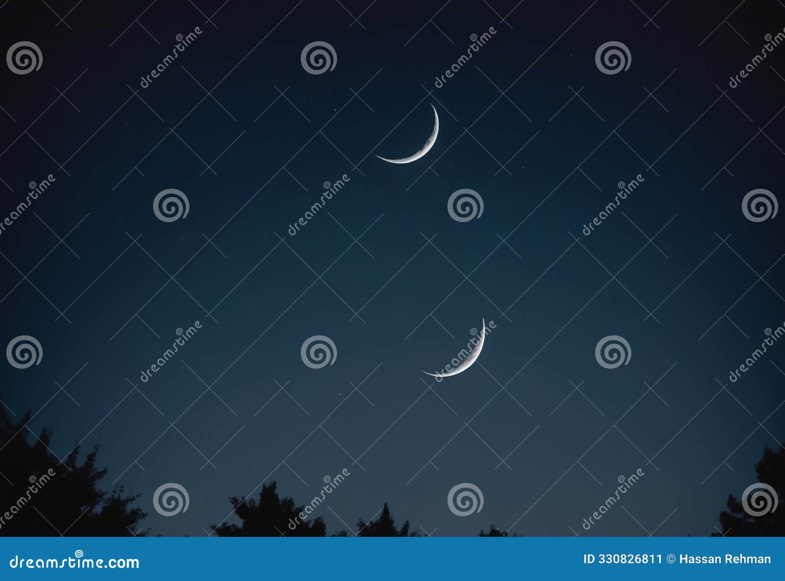 Moon and Stars. Night Time with Stars and Moon Stock Illustration ...