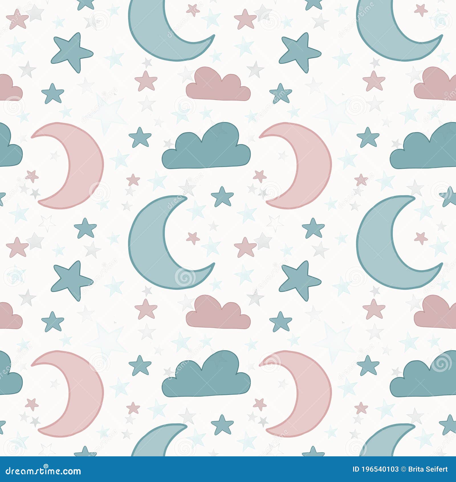 Moon and Stars Seamless Background Repeating Pattern, Wallpaper ...