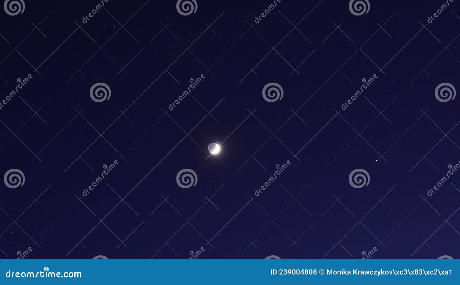 Moon and Stars in the Sky after Sunset Stock Photo - Image of sunset ...
