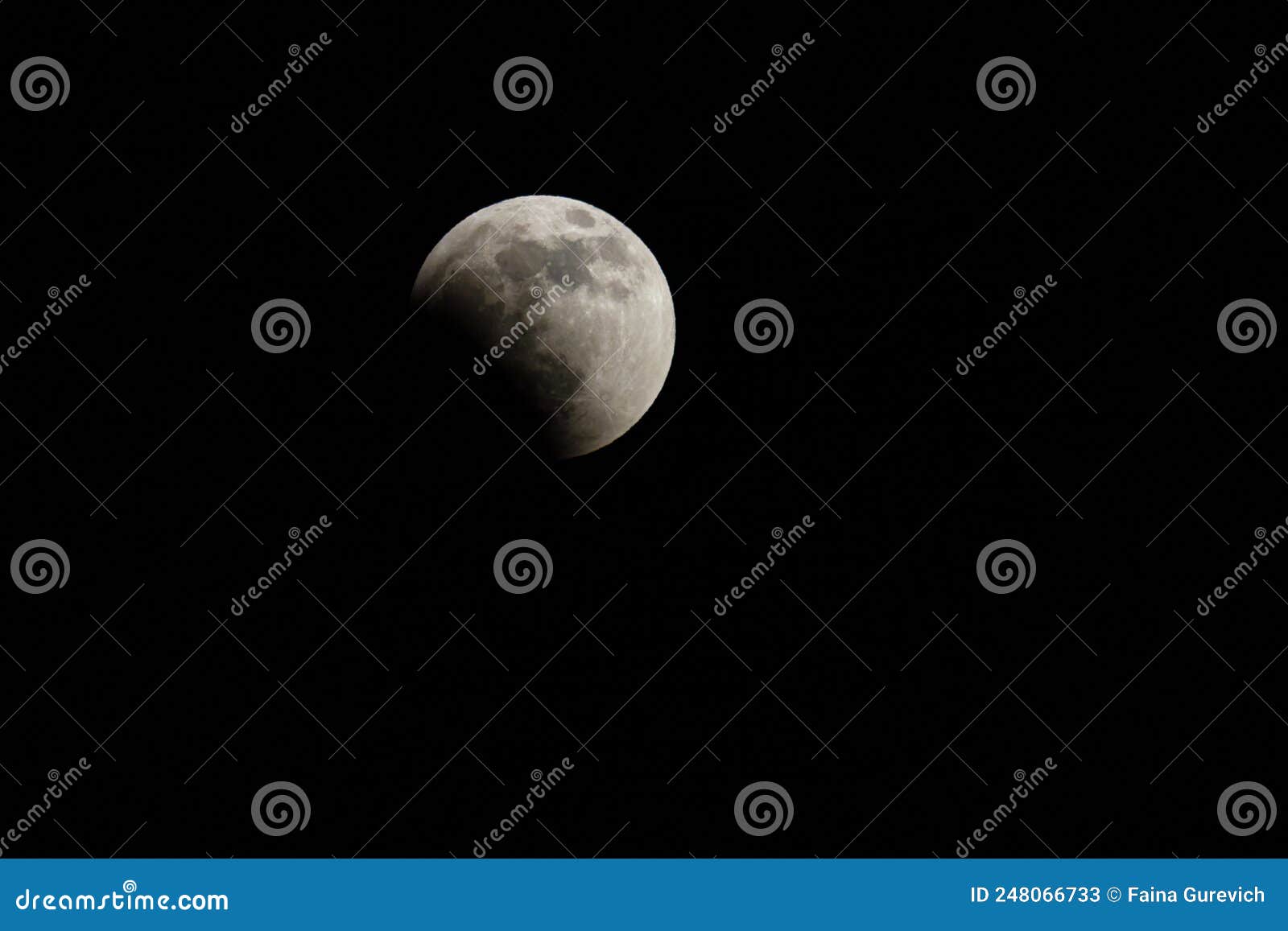 Moon and Stars in the Sky during the Total Moon Eclipse Stock Image ...