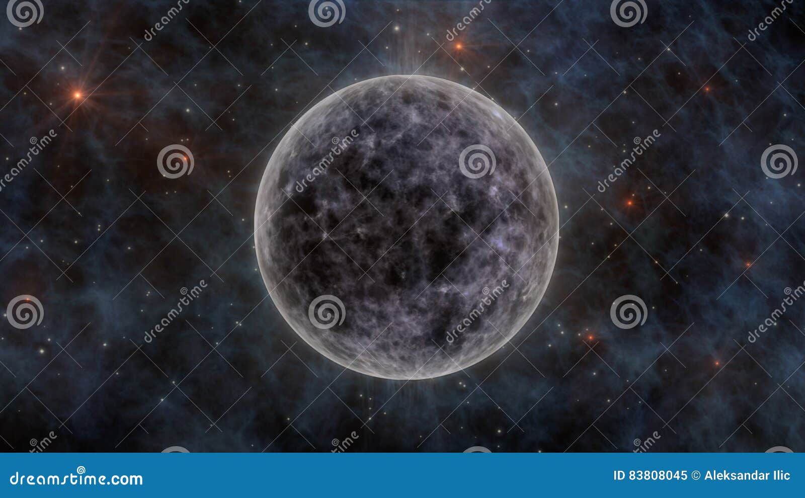 The Moon, Stars, Stardust in Space 3D Rendering Stock Illustration ...