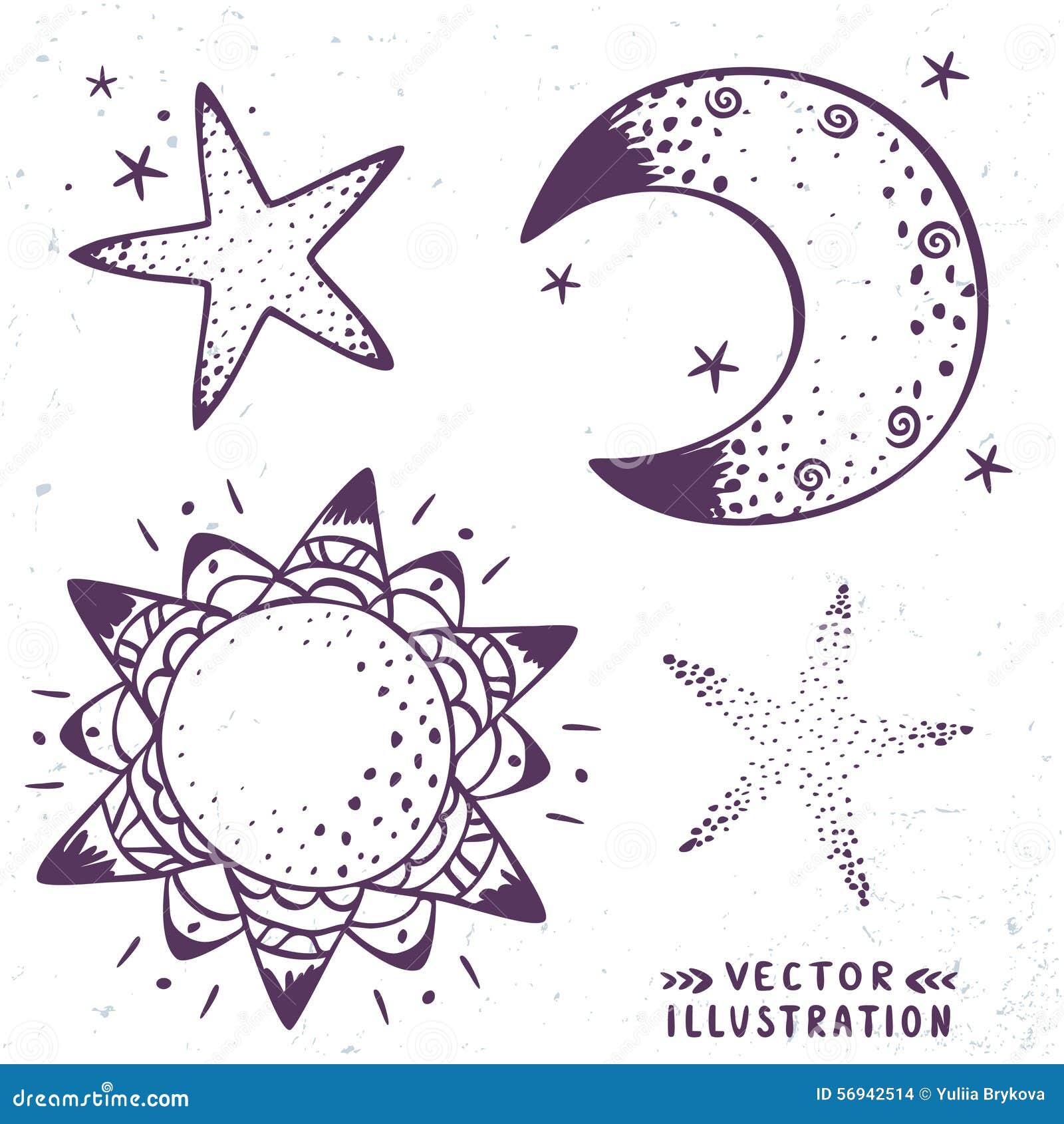 Moon, stars, sun stock vector. Illustration of boho, moon - 56942514