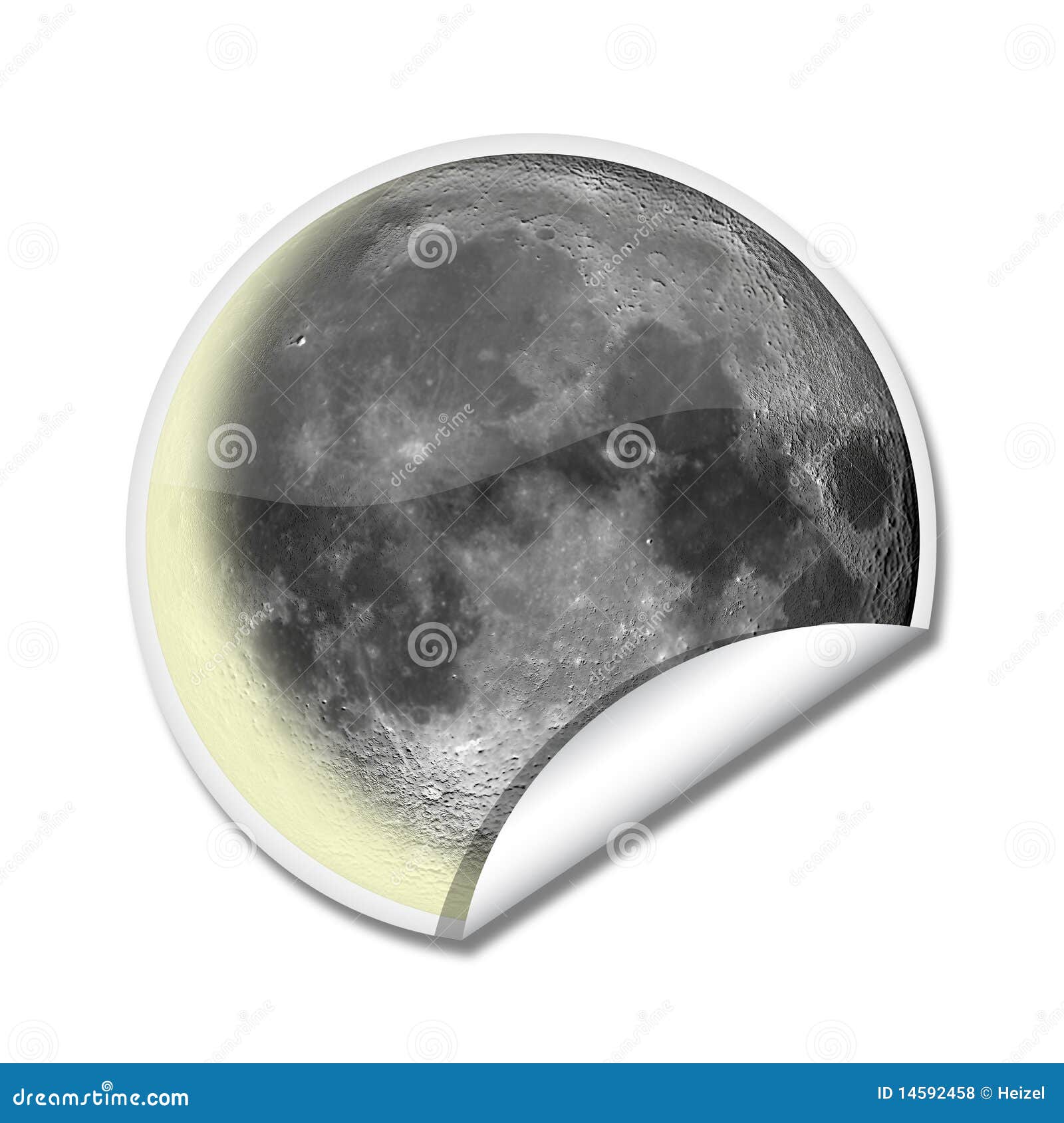 Moon sticker stock illustration. Illustration of label - 14592458