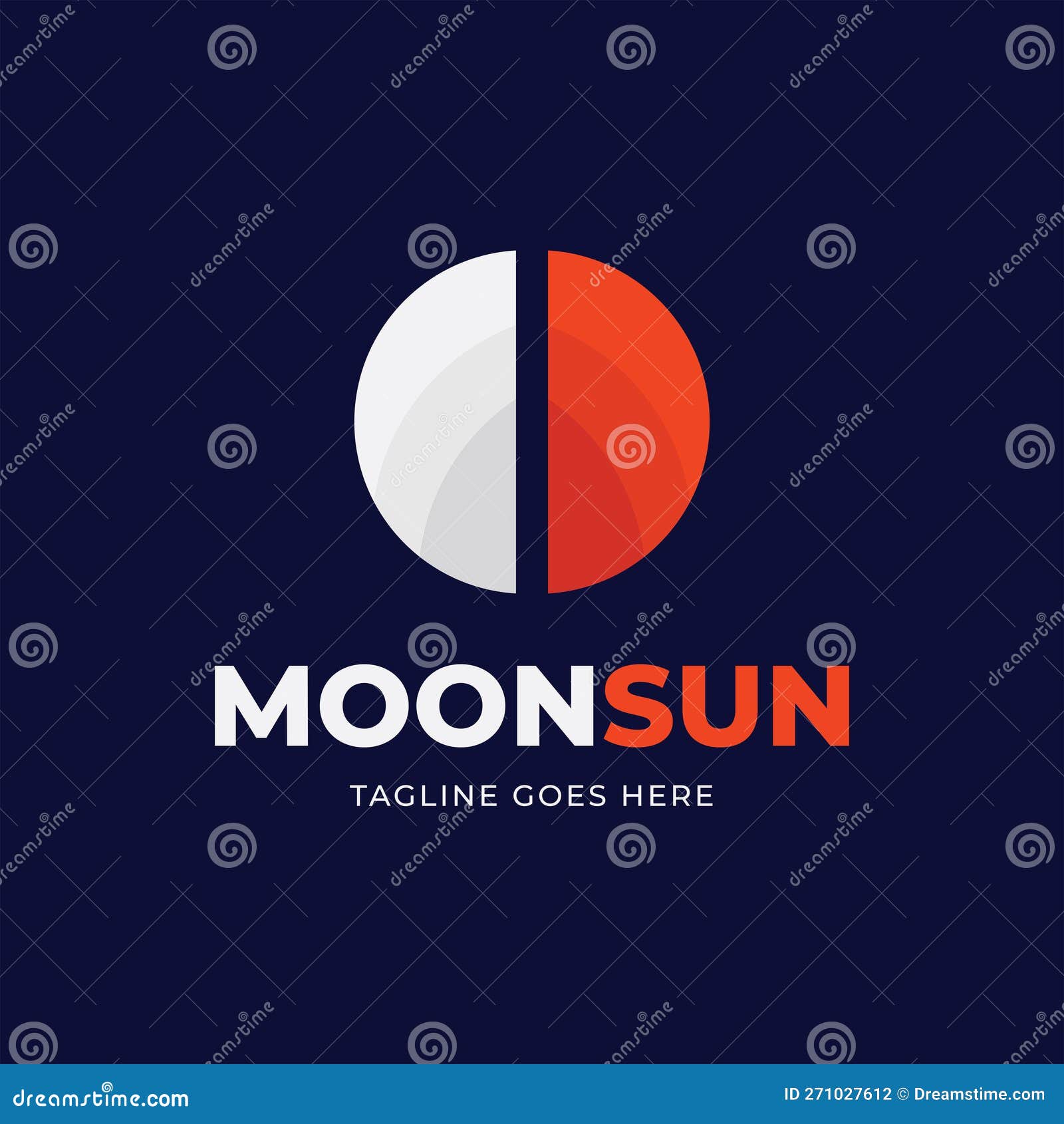 Moon Sun Logo stock vector. Illustration of media, brand - 271027612