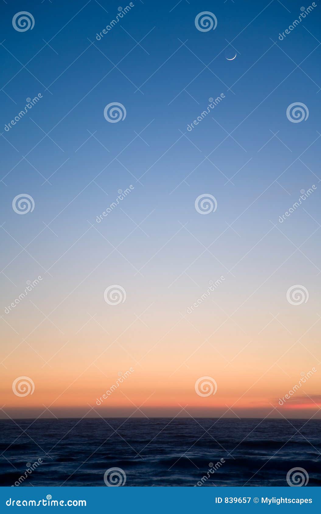 Moon at sunset stock image. Image of colorful, calm, dusk - 839657