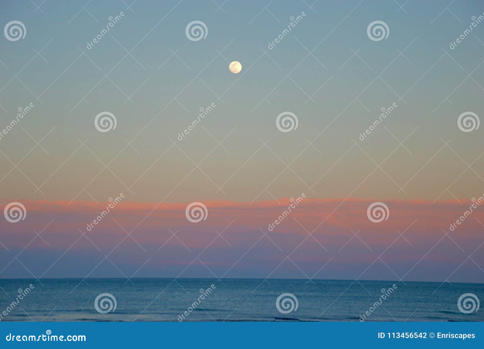 Moon at Sunset in the Beach Stock Photo - Image of travel, landscape ...