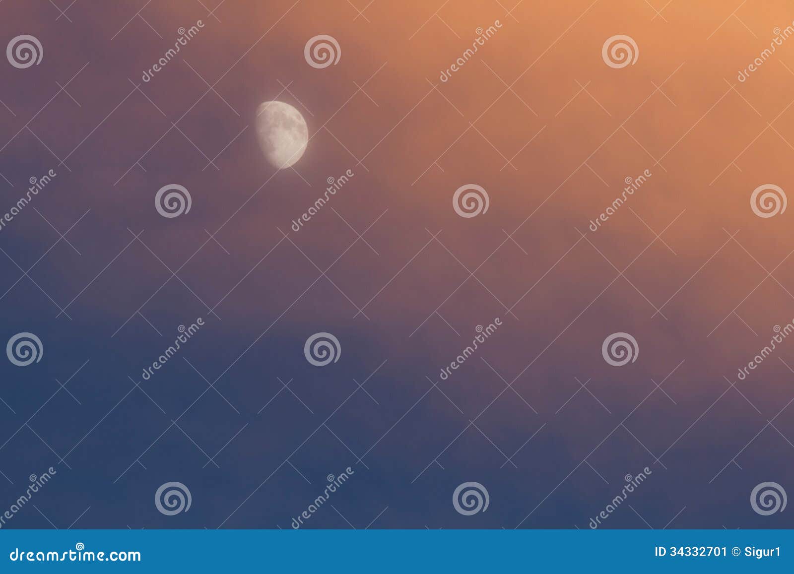 Moon at Sunset stock image. Image of orange, reflections - 34332701