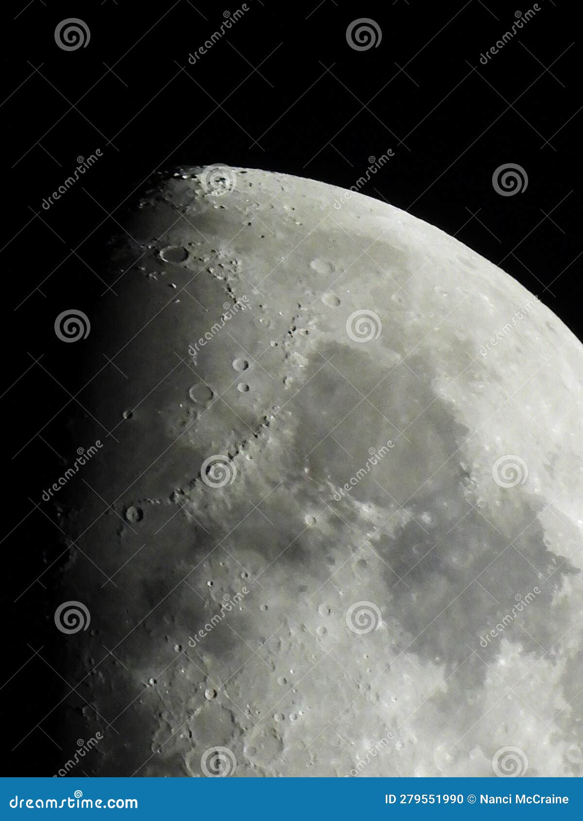 Moon Surface with Craters, Mares and Mountains Stock Photo - Image of ...