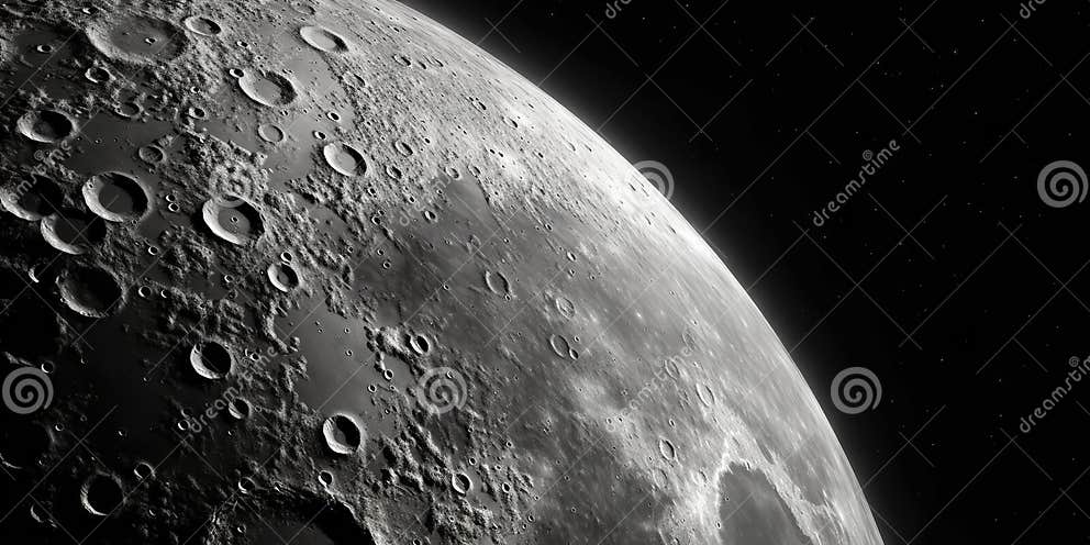 Moon Surface with Craters and Space Background. Universe Beauty Stock ...