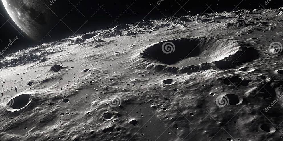 Moon Surface with Craters and Space Background. Universe Beauty Stock ...