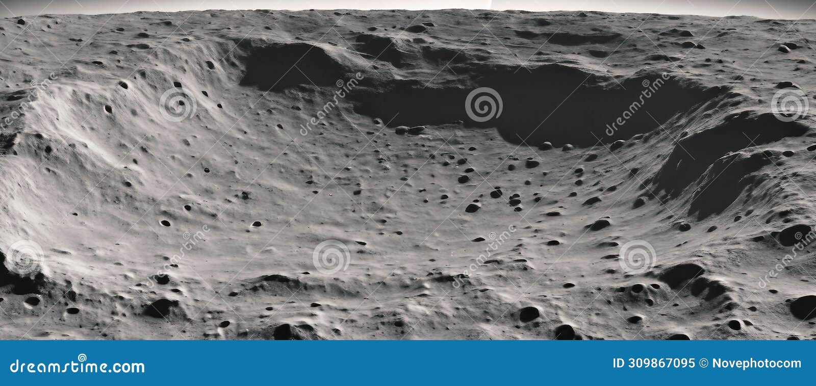 Moon Surface. a Gigantic Crater Stock Illustration - Illustration of ...
