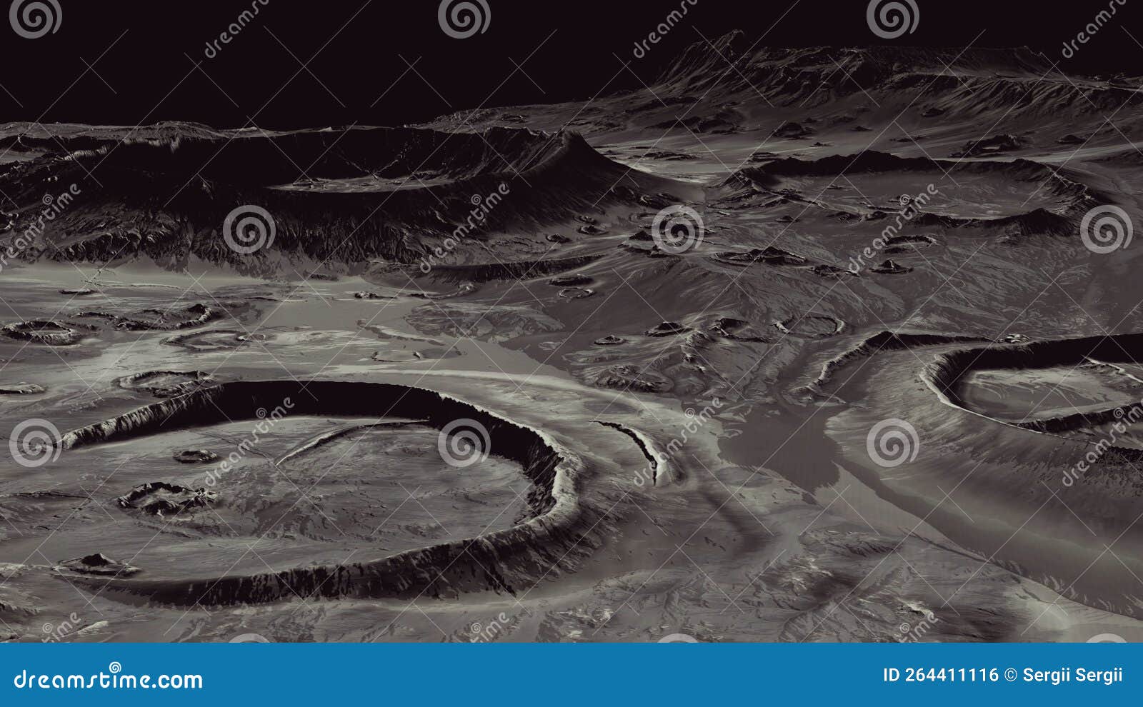 Moon Surface with Many Craters Stock Photo - Image of impact ...