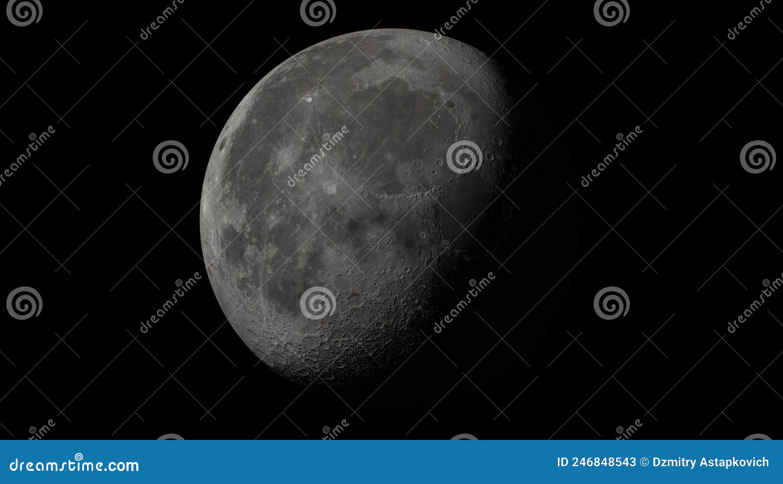 Moon Surface Rotation with a Lot of Crater Stock Illustration ...
