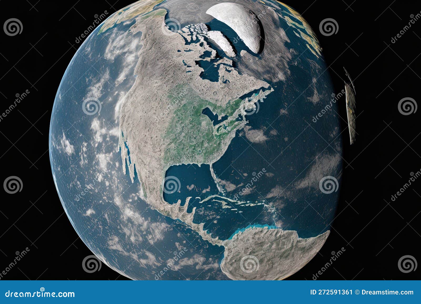 Moon Surface Views of Earth, Including a NASA Provided Map of the ...