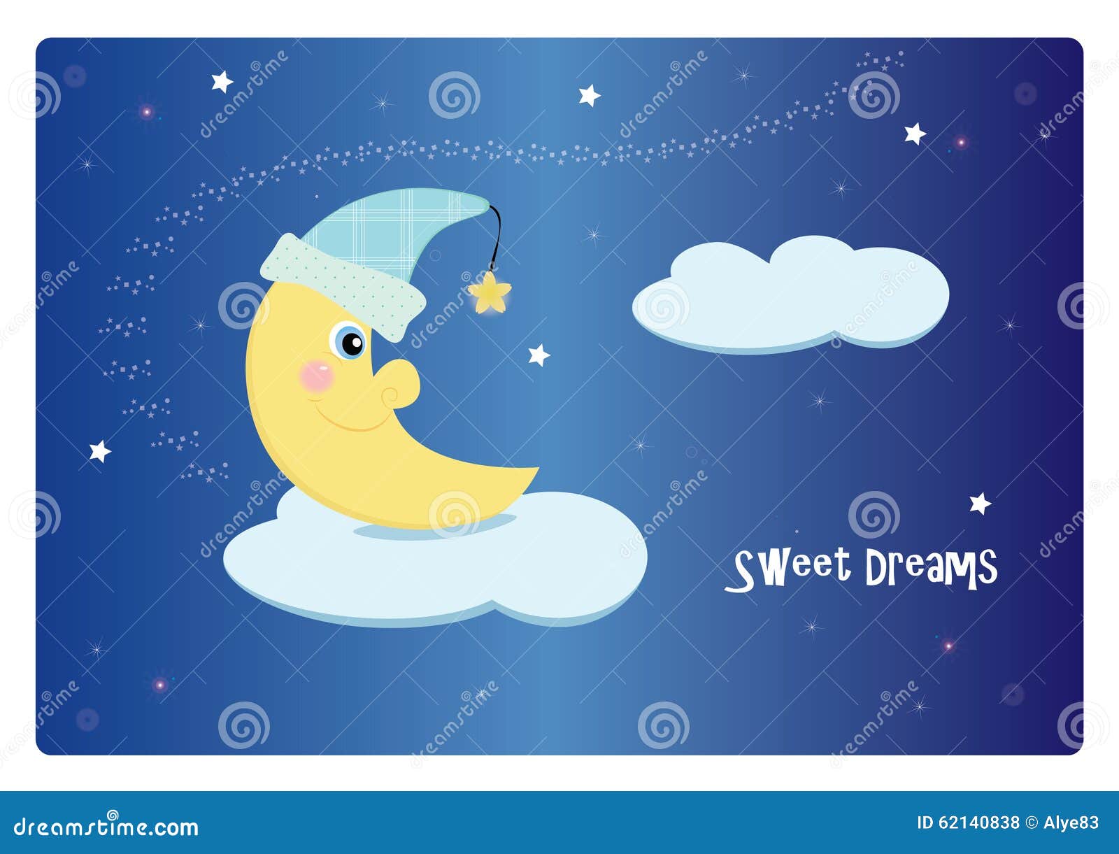 Moon sweet dreams stock illustration. Illustration of childhood - 62140838