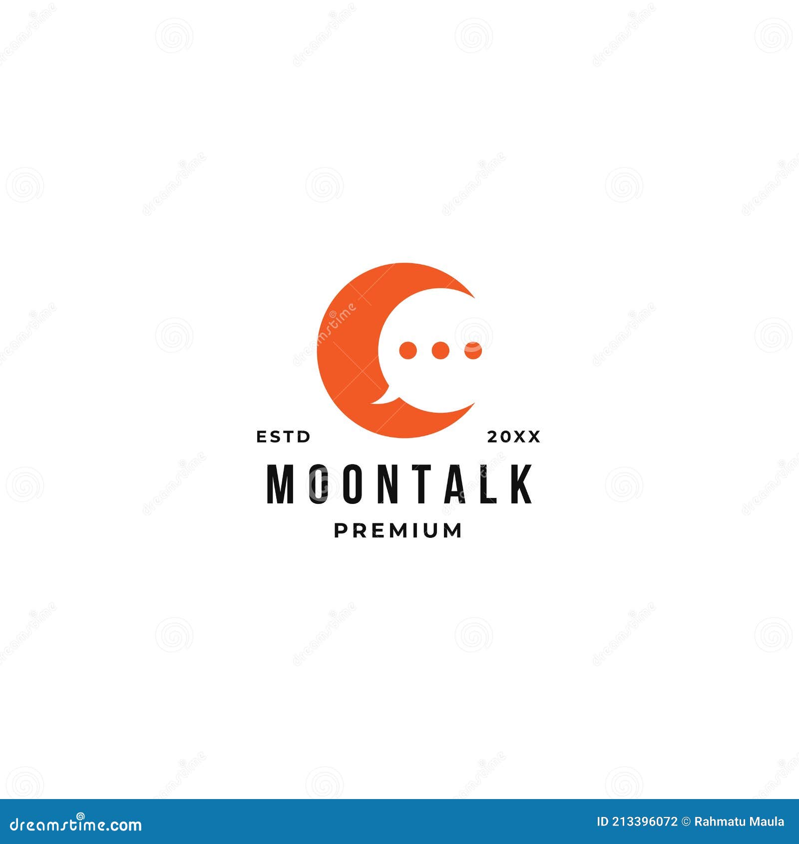 Moon Talk Logo with Bubble Chat and Triple Dots To Symbolize Discussion ...
