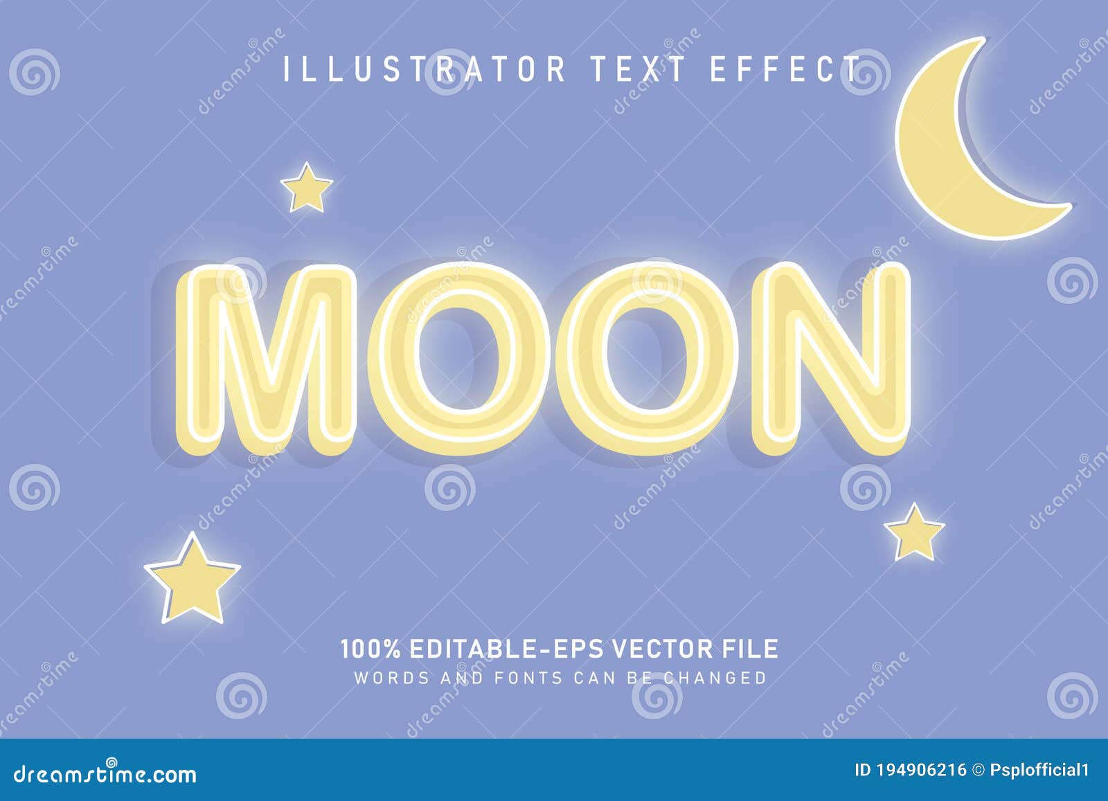 Moon Text Effect Design Vector Stock Vector - Illustration of font ...