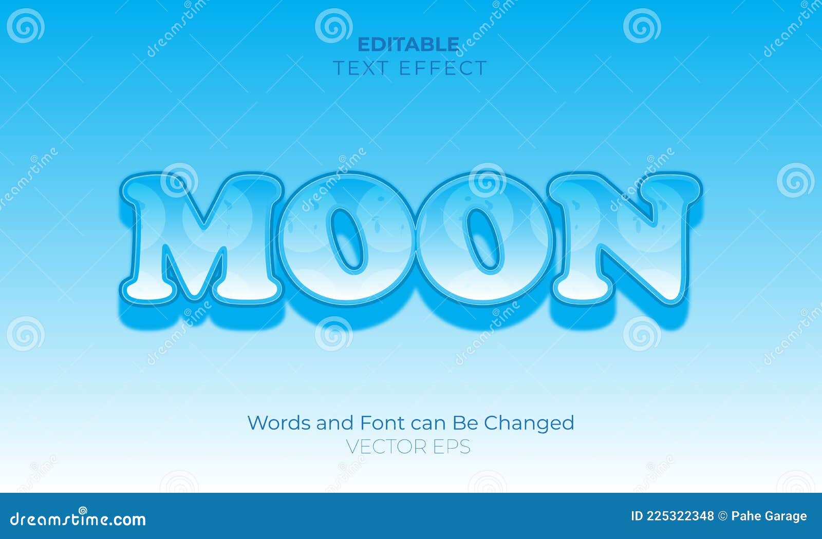 Moon Text Effect Vector Editable Stock Vector - Illustration of font ...