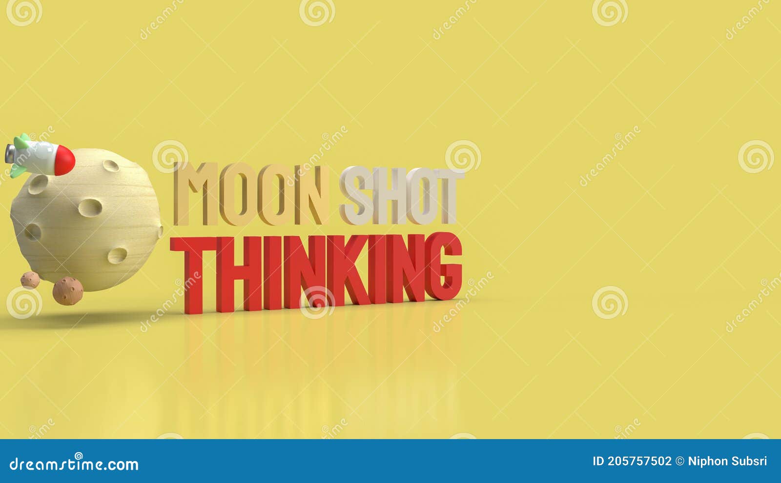 The Moon and Text Moon Shot Thinking for Business Content 3d Rendering ...