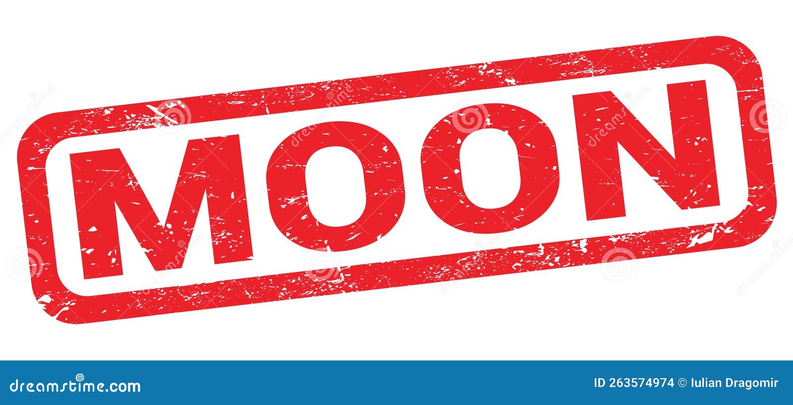 MOON Text Written on Red Rectangle Stamp Stock Illustration ...